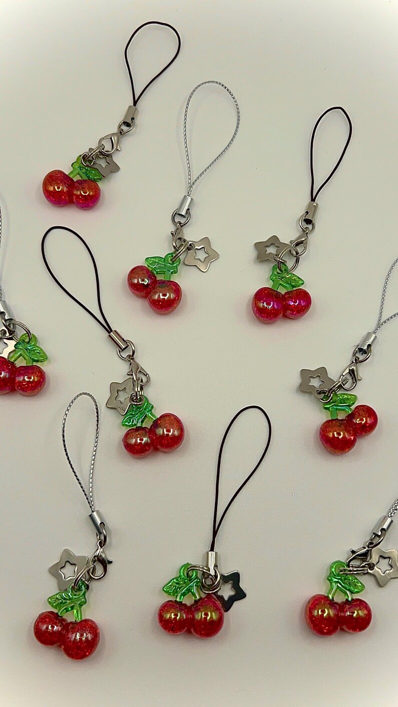 Star Cherry Phone Charm Cute Aesthetic Cherry Girl Phone Charm - Etsy