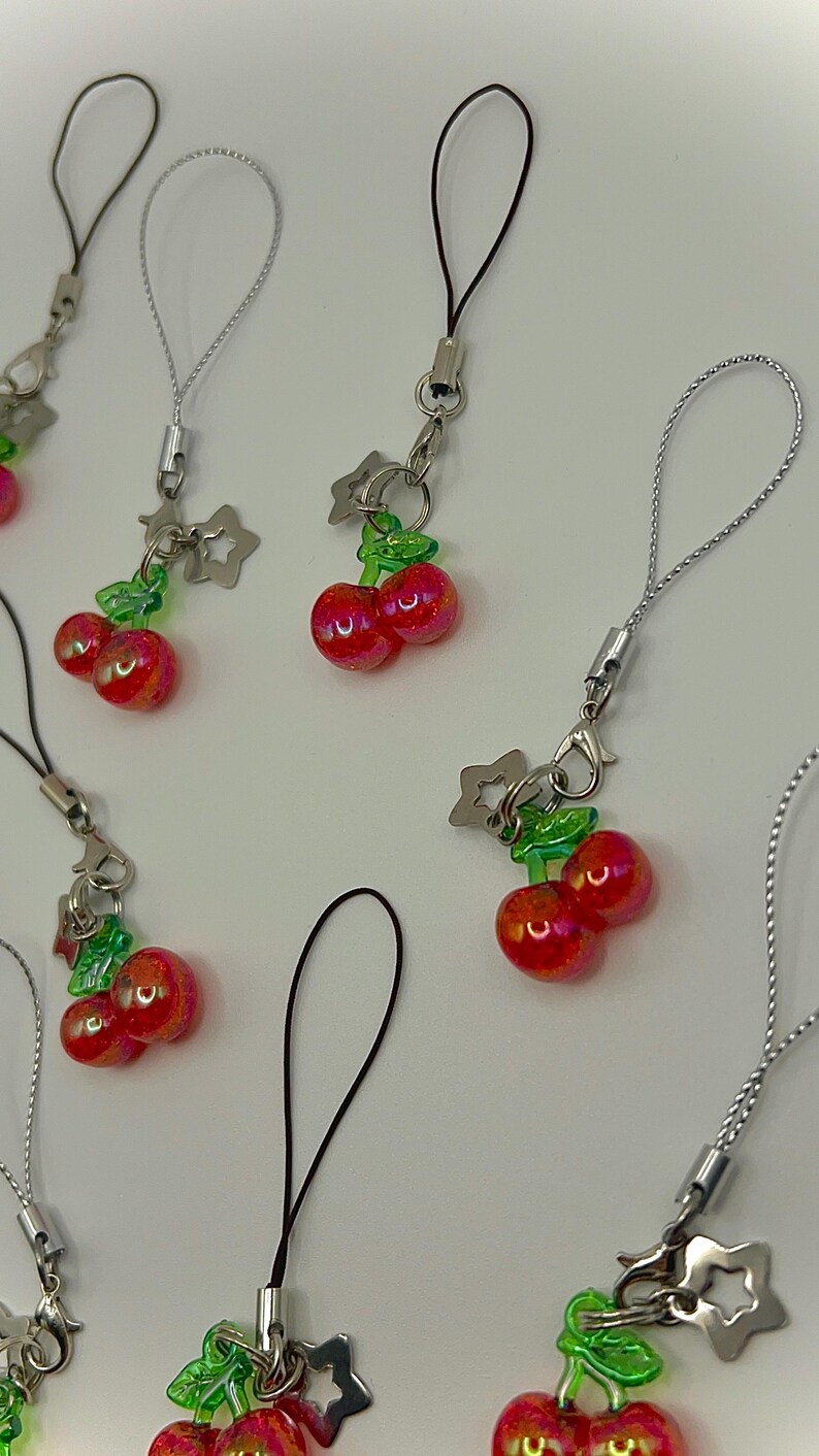 Star Cherry Phone Charm Cute Aesthetic Cherry Girl Phone Charm - Etsy