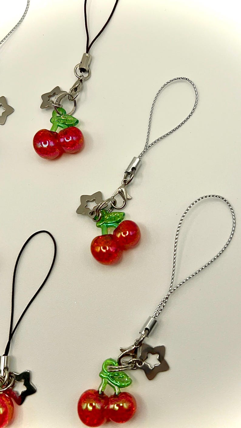 Star Cherry Phone Charm Cute Aesthetic Cherry Girl Phone Charm - Etsy