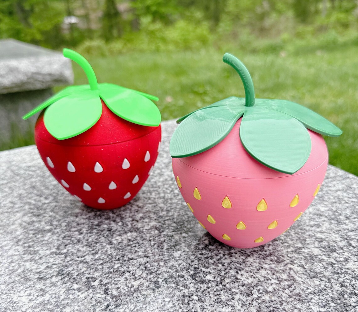 Strawberry Container, Strawberry, Rhinestones, Flatback Rhinestones, 3D ...