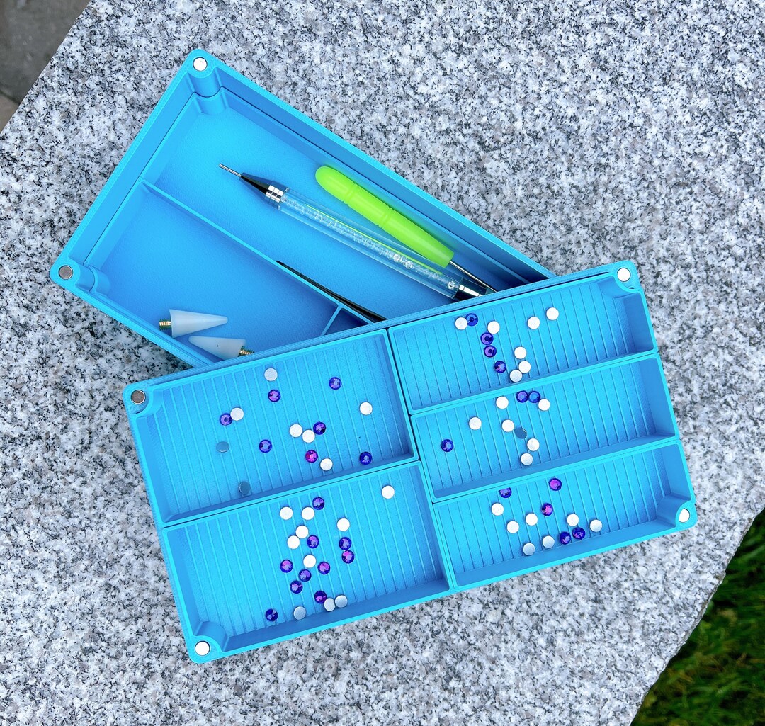 Rhinestone Tray Travel Box - Medium, Magnetic Rhinestone Tray Box ...