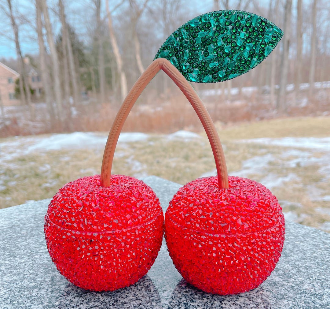 Rhinestoned Cherry, Double Cherry, Cherry, Rhinestones, Flatback ...