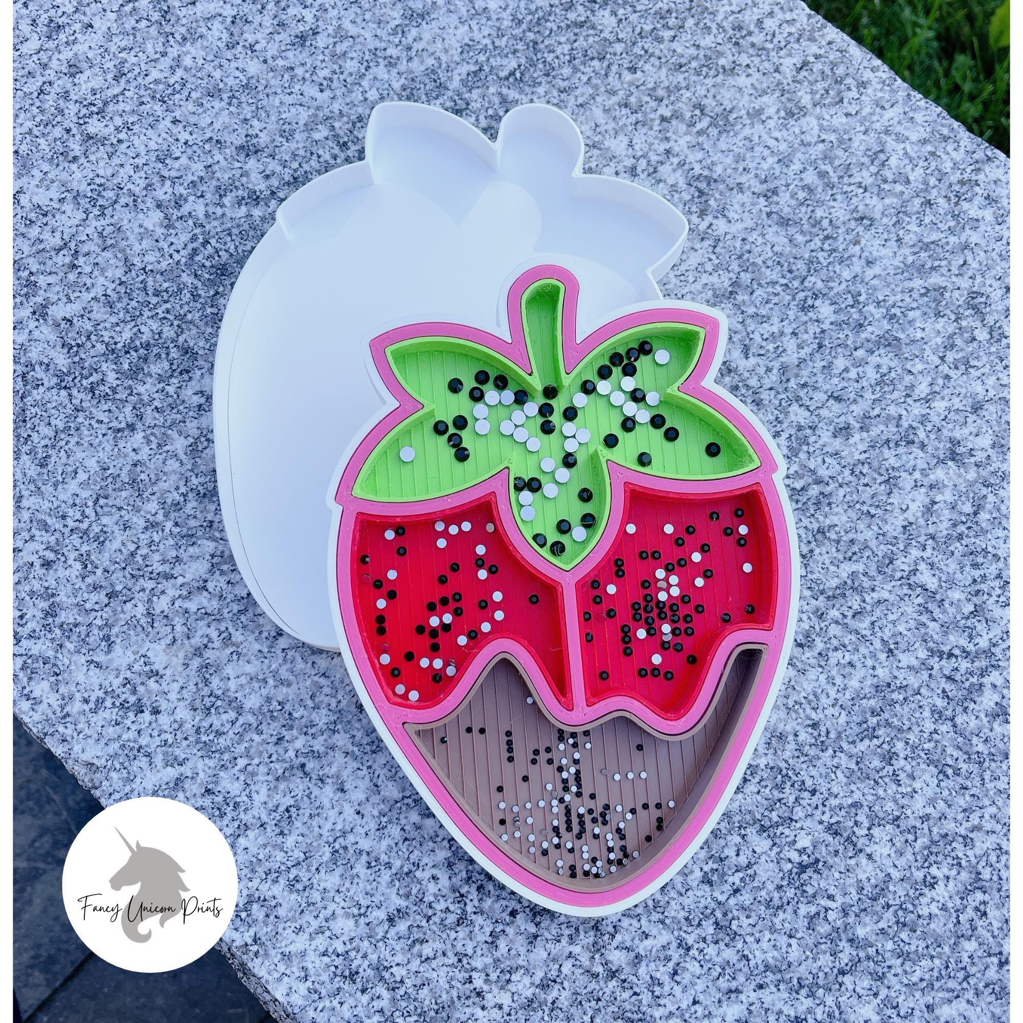 XL Strawberry Rhinestone Tray, Extra Large Rhinestone Tray, Diamond ...