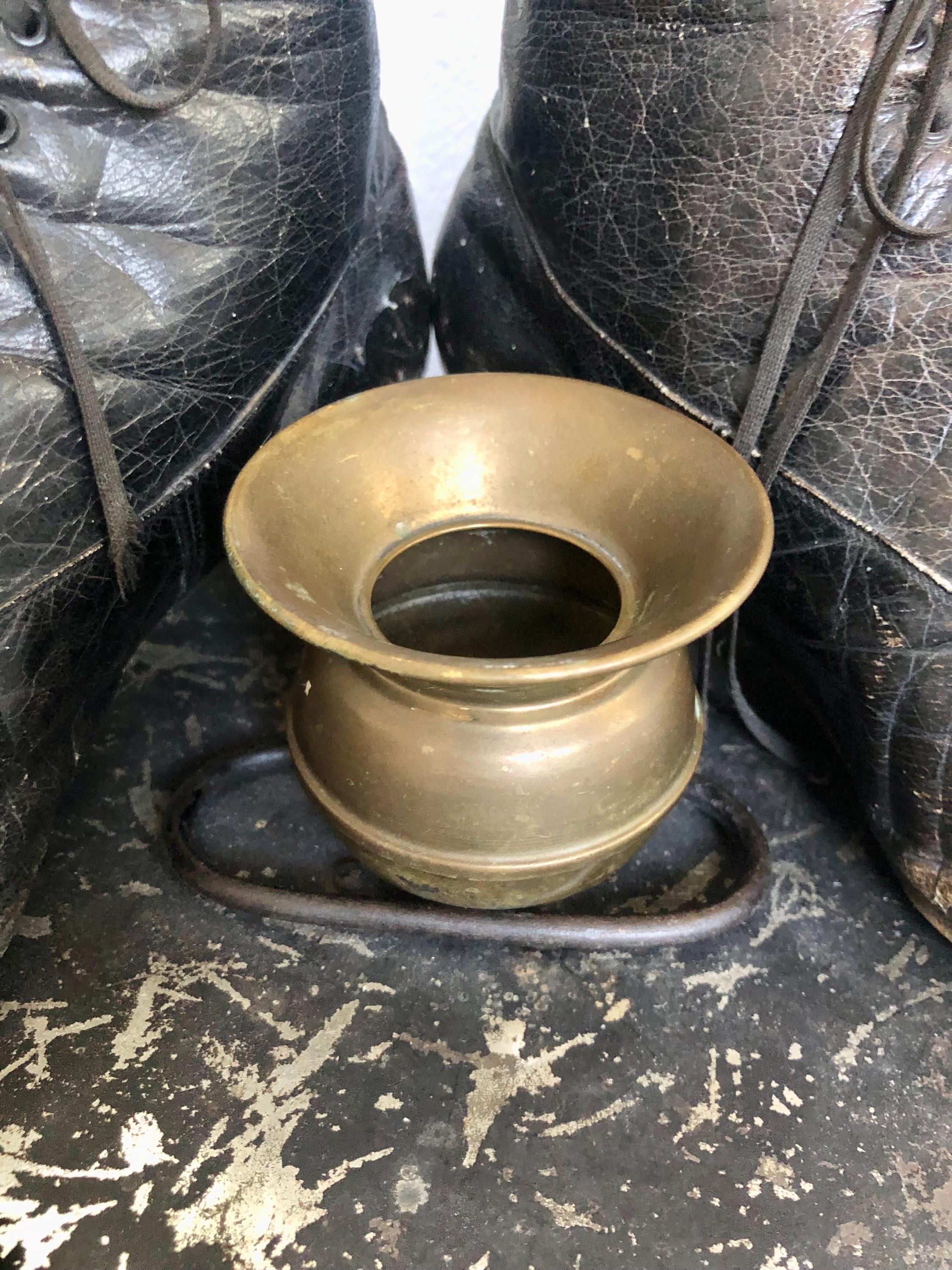 Brass Trio / 2 Spittoons & a Chamber Candlestick - Etsy
