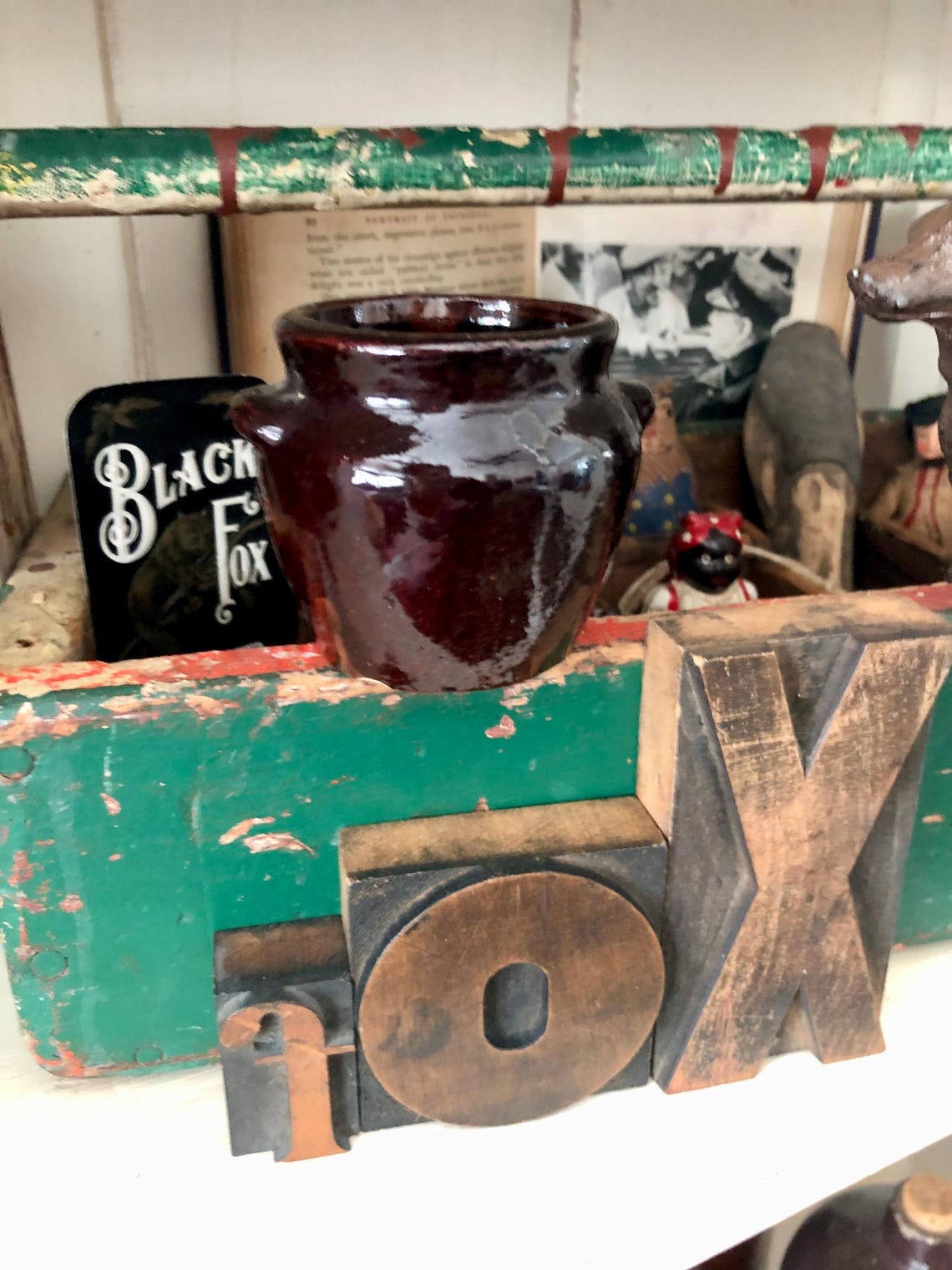 Little Brown Crock / Prim Cheese Pot - Etsy