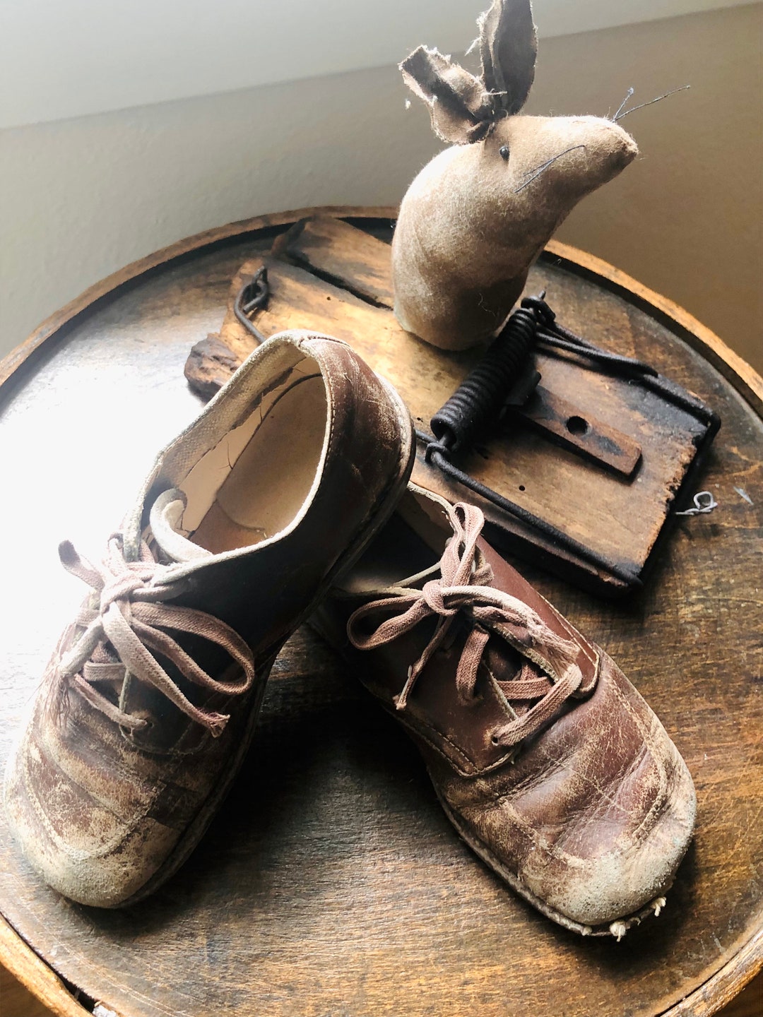 Scruffy Brown Leather Shoes - Etsy