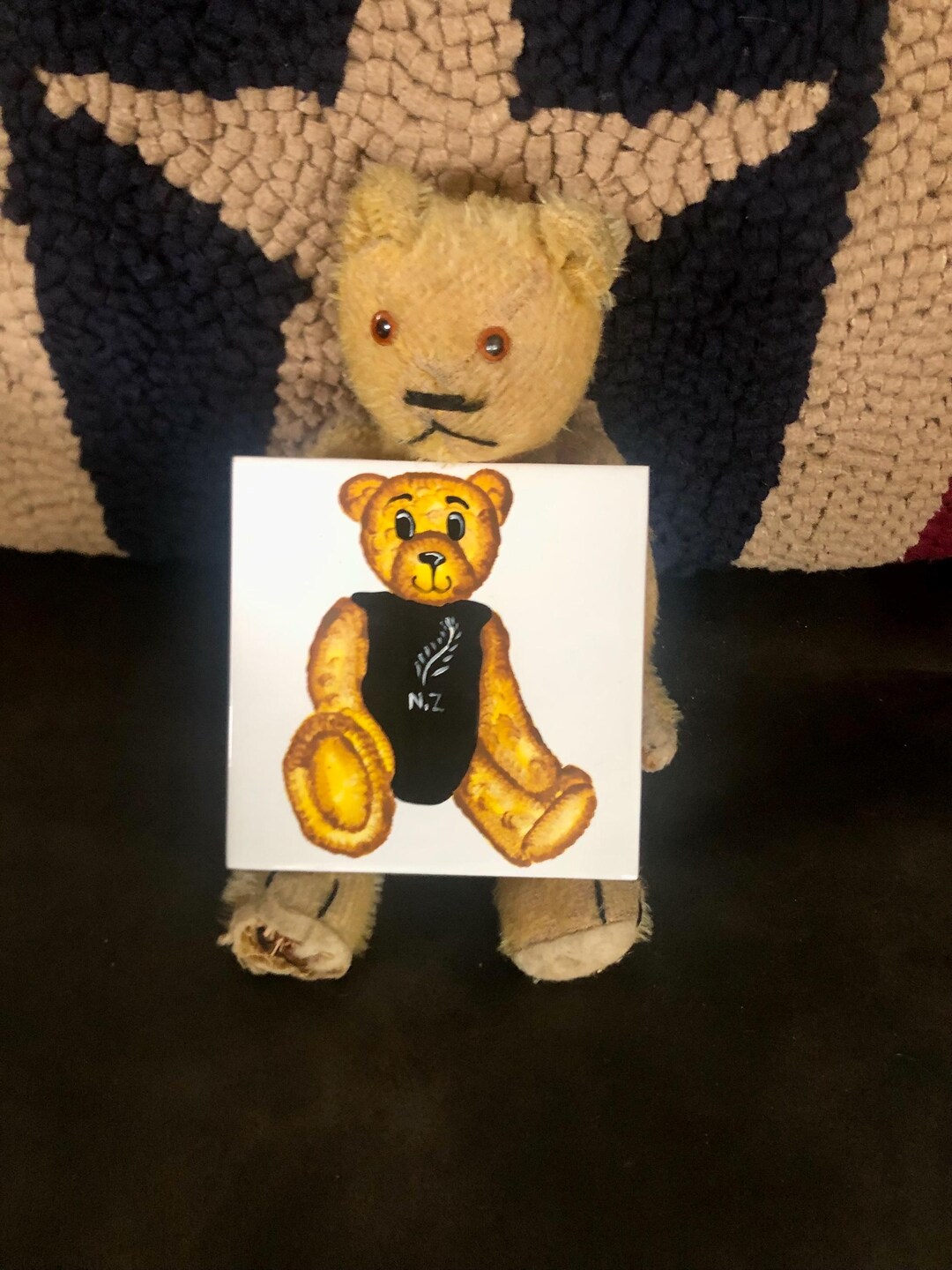Handpainted Ceramic Tile / TEDDY BEAR / New Zealand - Etsy