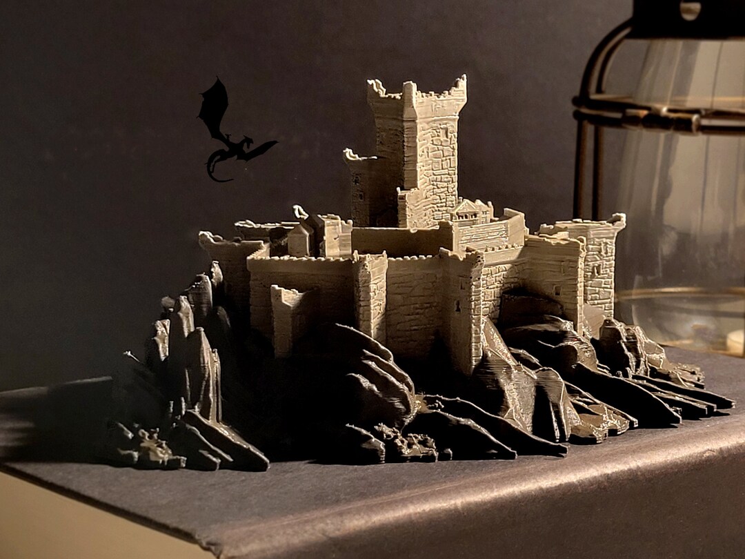 Concrete Model of Castle Dragonstone With 3D Printed Island Base ...