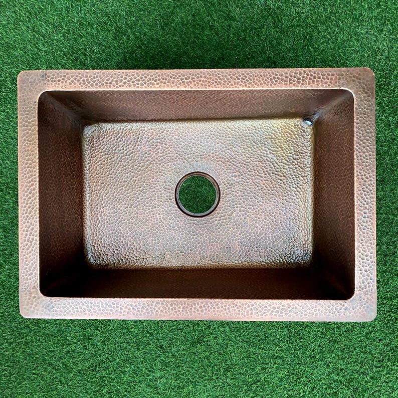 Handcrafted Hammered Undermount Copper Kitchen Sink - Etsy