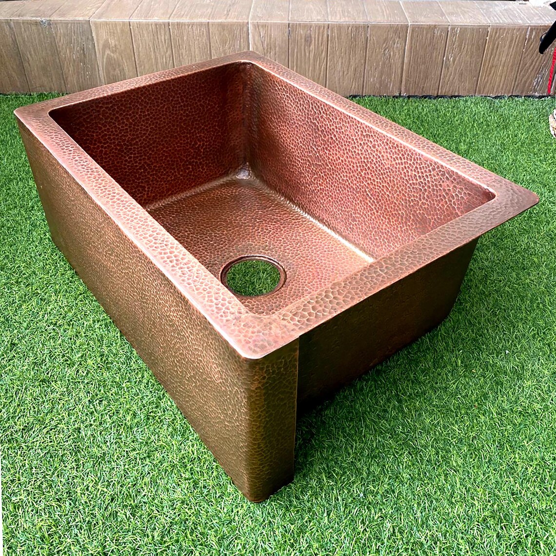 Handcrafted Hammered Undermount Copper Kitchen Sink - Etsy