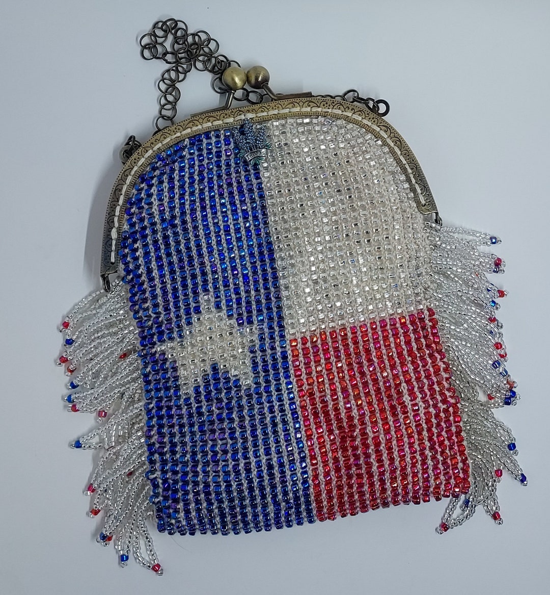 Texas Flag Beaded Handbag - Etsy