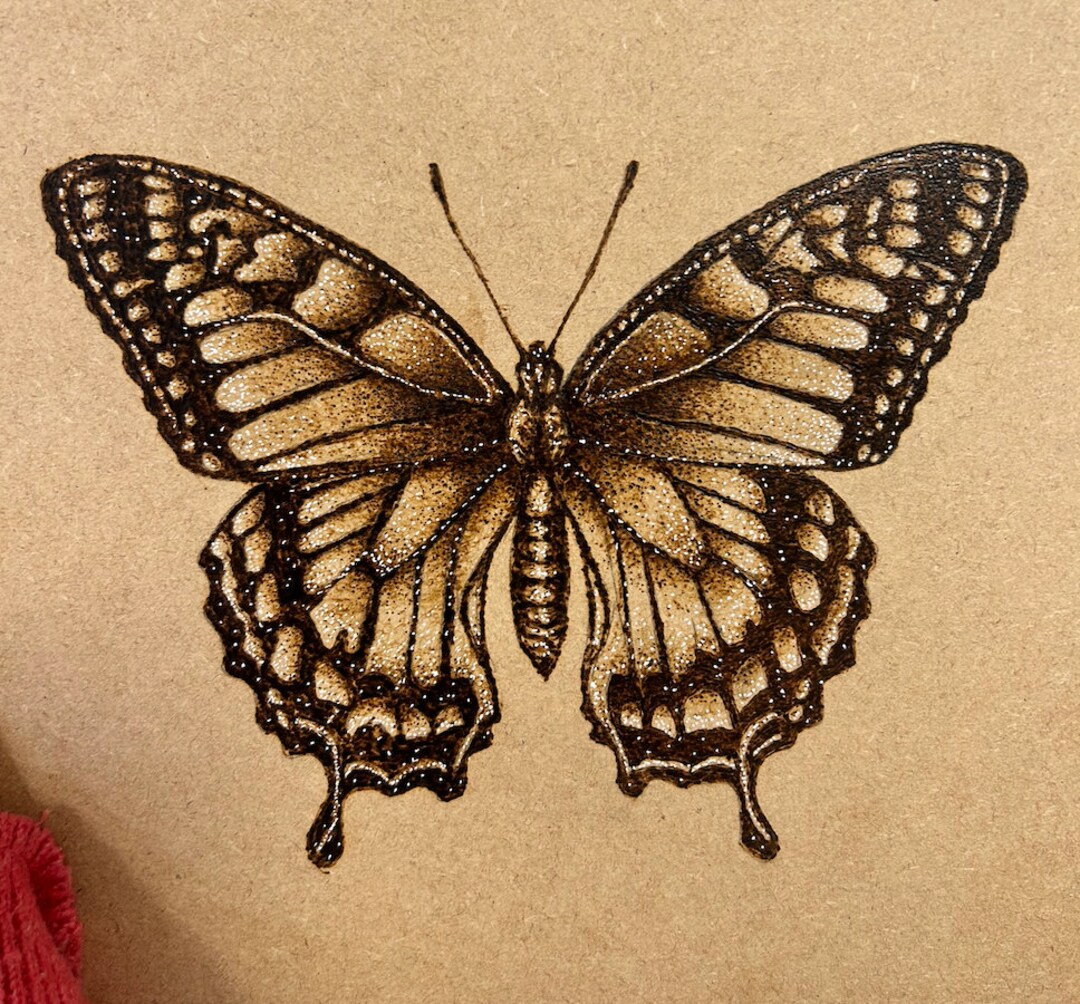Pyrography Butterfly Monarch Onto MDF Wood - Etsy