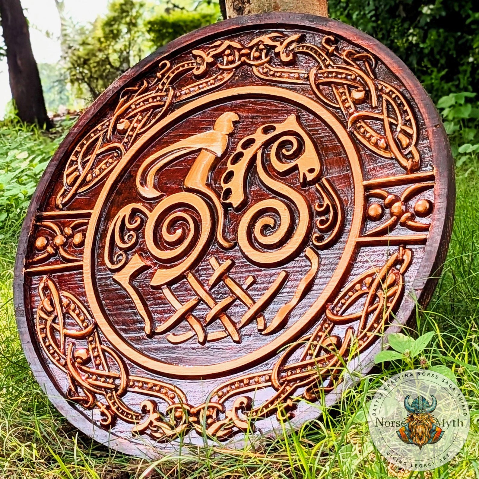 Medieval Viking Shield Featuring Intricate Horse Design – Perfect for ...