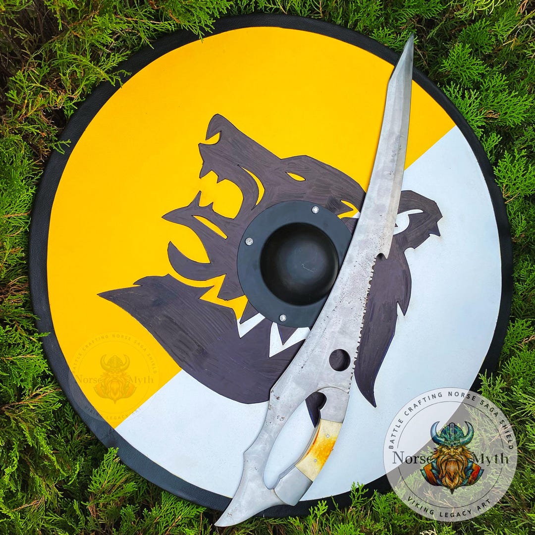 Handcrafted Viking Wolf Shield, Nordic Viking Decor, Norse Mythology ...