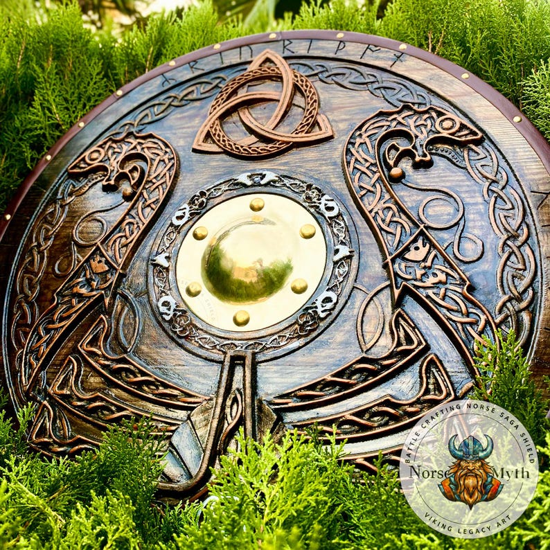 Handmade Viking Shield & Axe Set: Norse Dragon Design, Cosplay Prop - Etsy