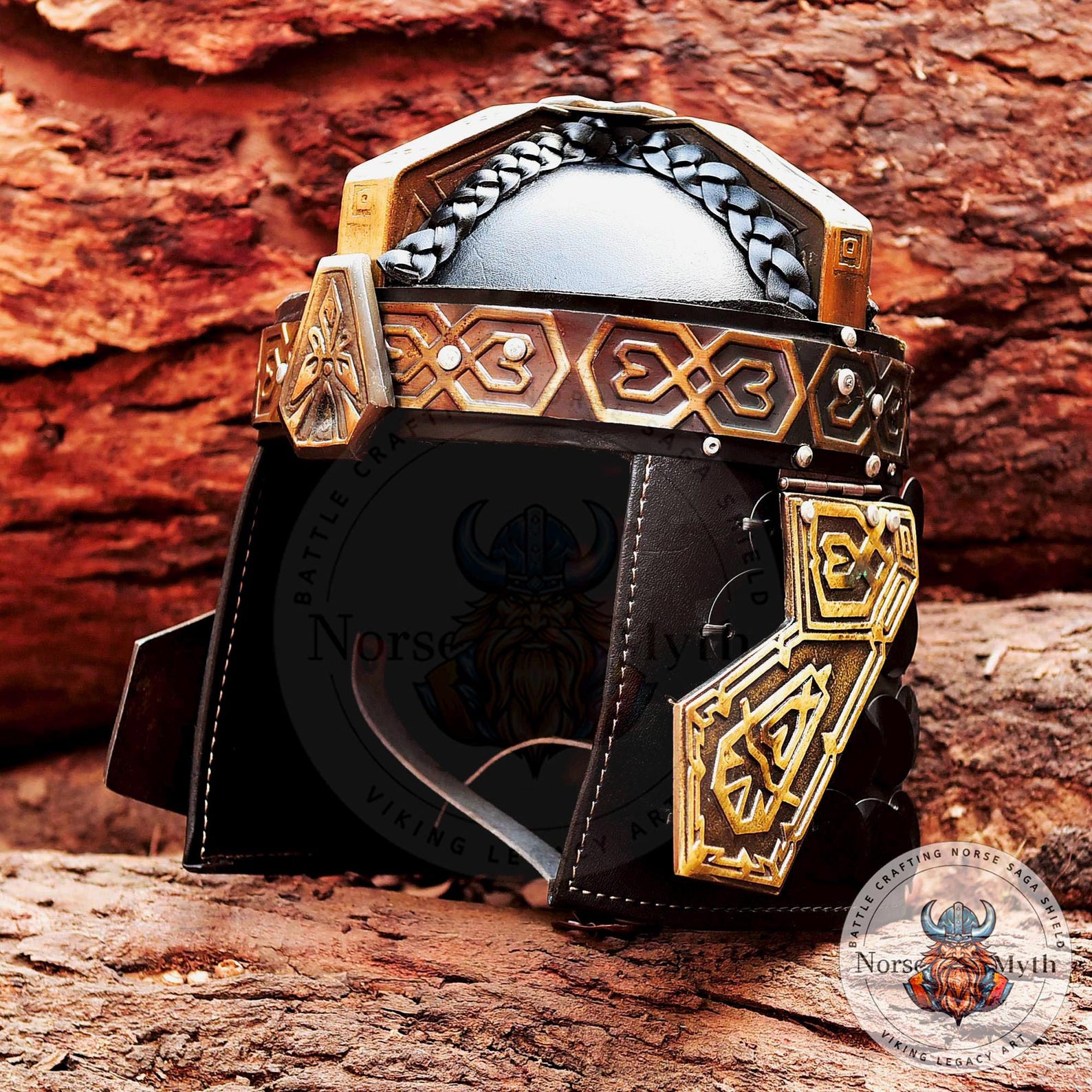 Handcrafted Viking Helmet: Leather Accents, Norse Replica, LARP ...