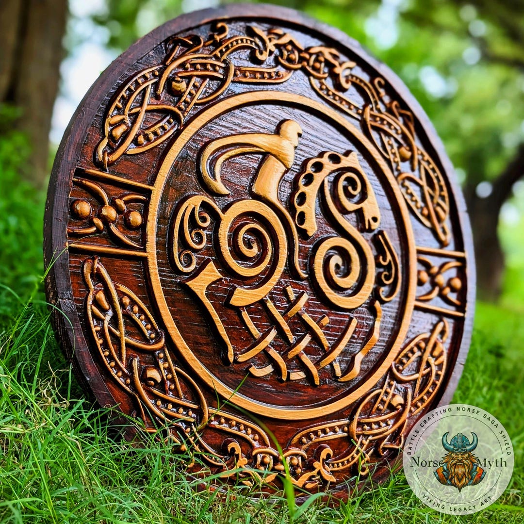 Medieval Viking Shield Featuring Intricate Horse Design – Perfect for ...