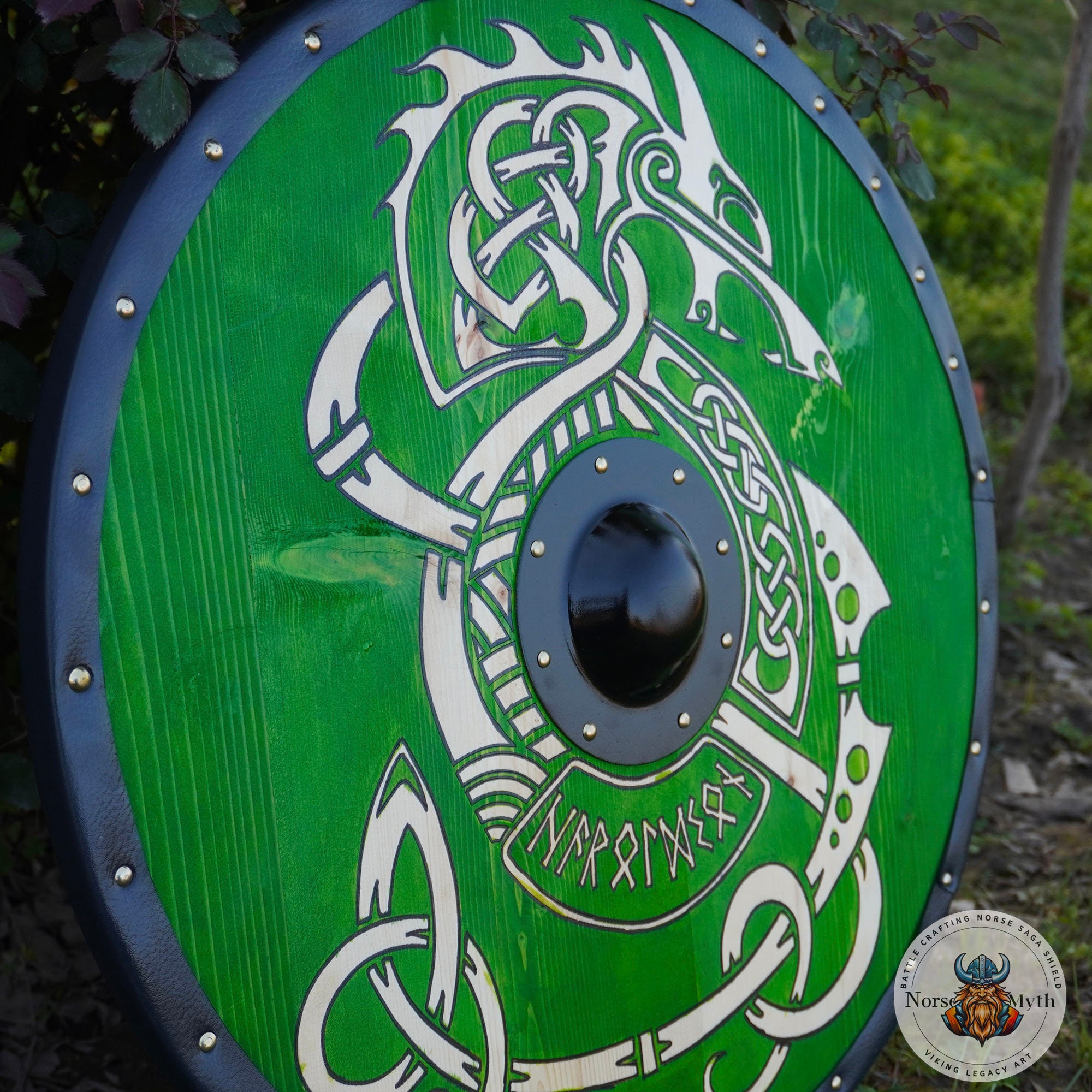 Medieval Viking Shield, Wooden Viking Round Shield, Dragon Painted ...