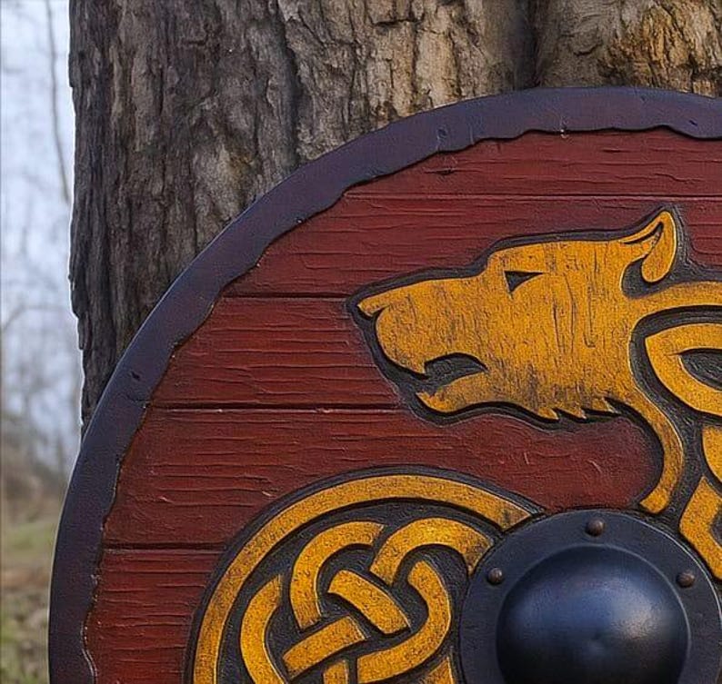 Viking Wolf Triskelion Shield – Norse Mythology-inspired Warrior Design ...