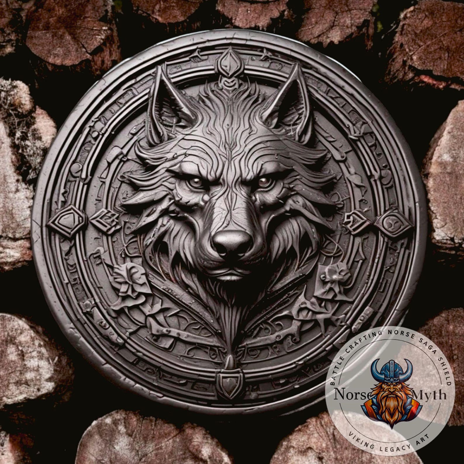 Viking Handmade Wolf Wooden Shield, Viking Wolf Stunning Shield ...