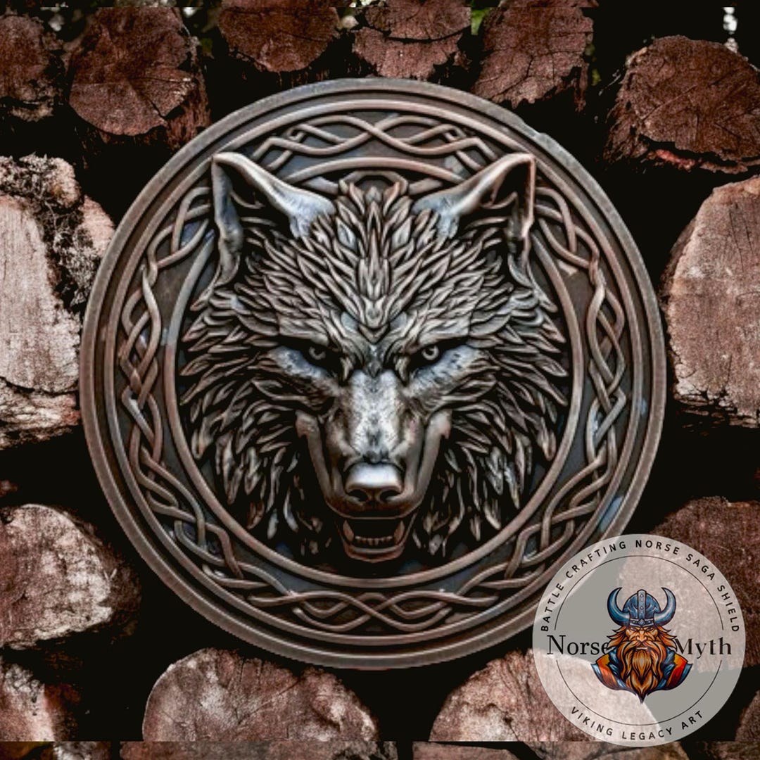 Viking Handmade Wolf Wooden Shield, Viking Wolf Stunning Shield ...