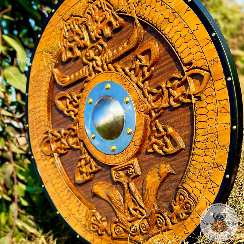 Handmade Viking Shield, Norse Shield for Home Decor, Cosplay, and Gifts ...