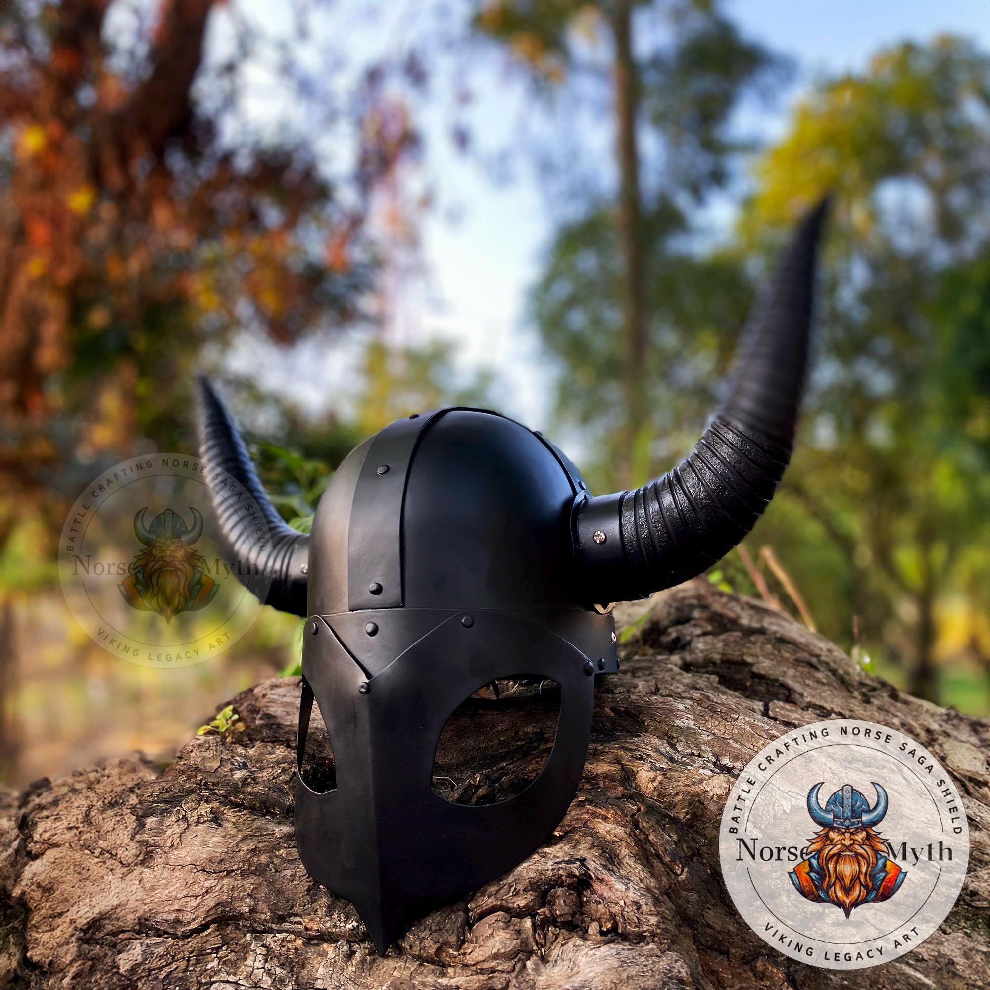 Handcrafted Viking Helmet With Horns: Norse Costume Armor - Etsy