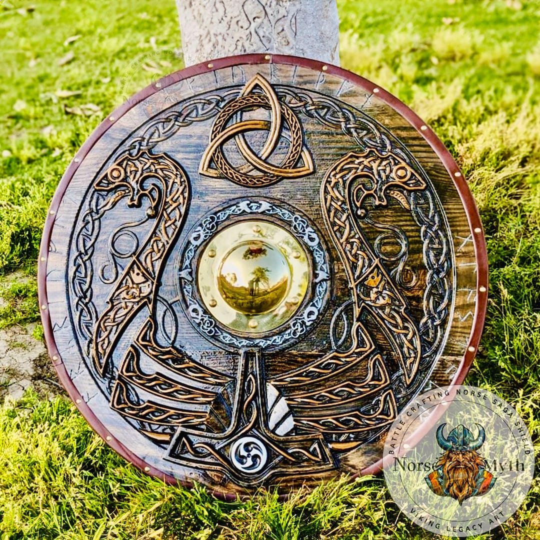 Viking Shield: Medieval Norse Dragon, Mythology Wall Art - Etsy