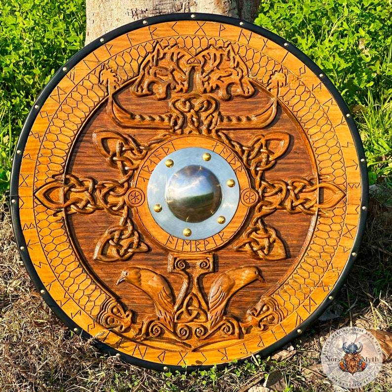 Handmade Viking Shield, Norse Shield for Home Decor, Cosplay, and Gifts ...