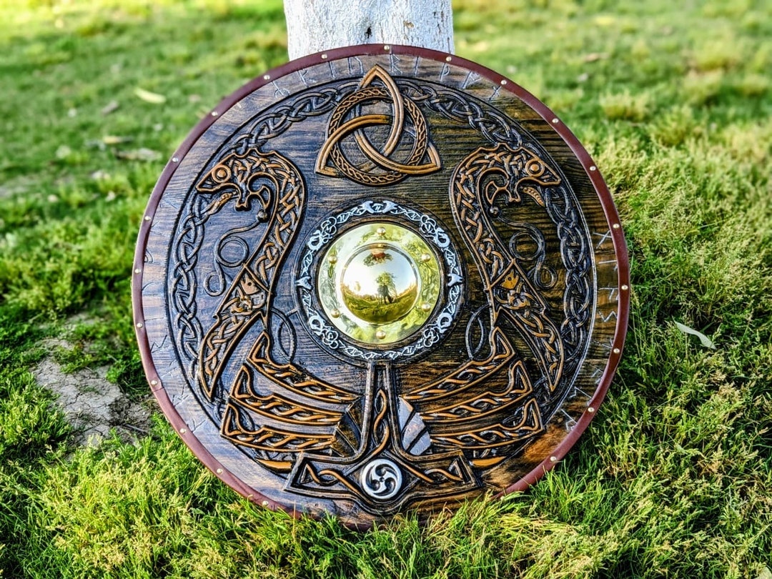 Viking Round Shield, Medieval Norse Dragon Shield, Medieval Norse ...