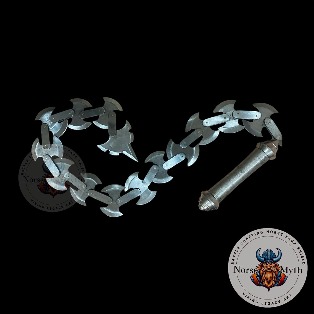 Handmade Stainless Steel Viking Chain Whip With Leather Box, Norse ...