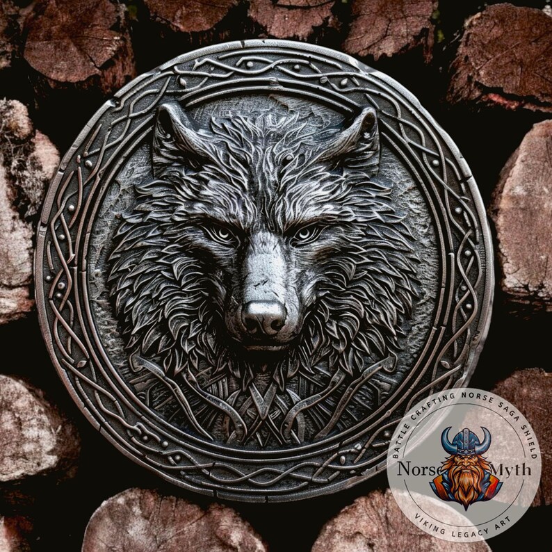 Viking Handmade Wolf Wooden Shield, Viking Wolf Stunning Shield ...