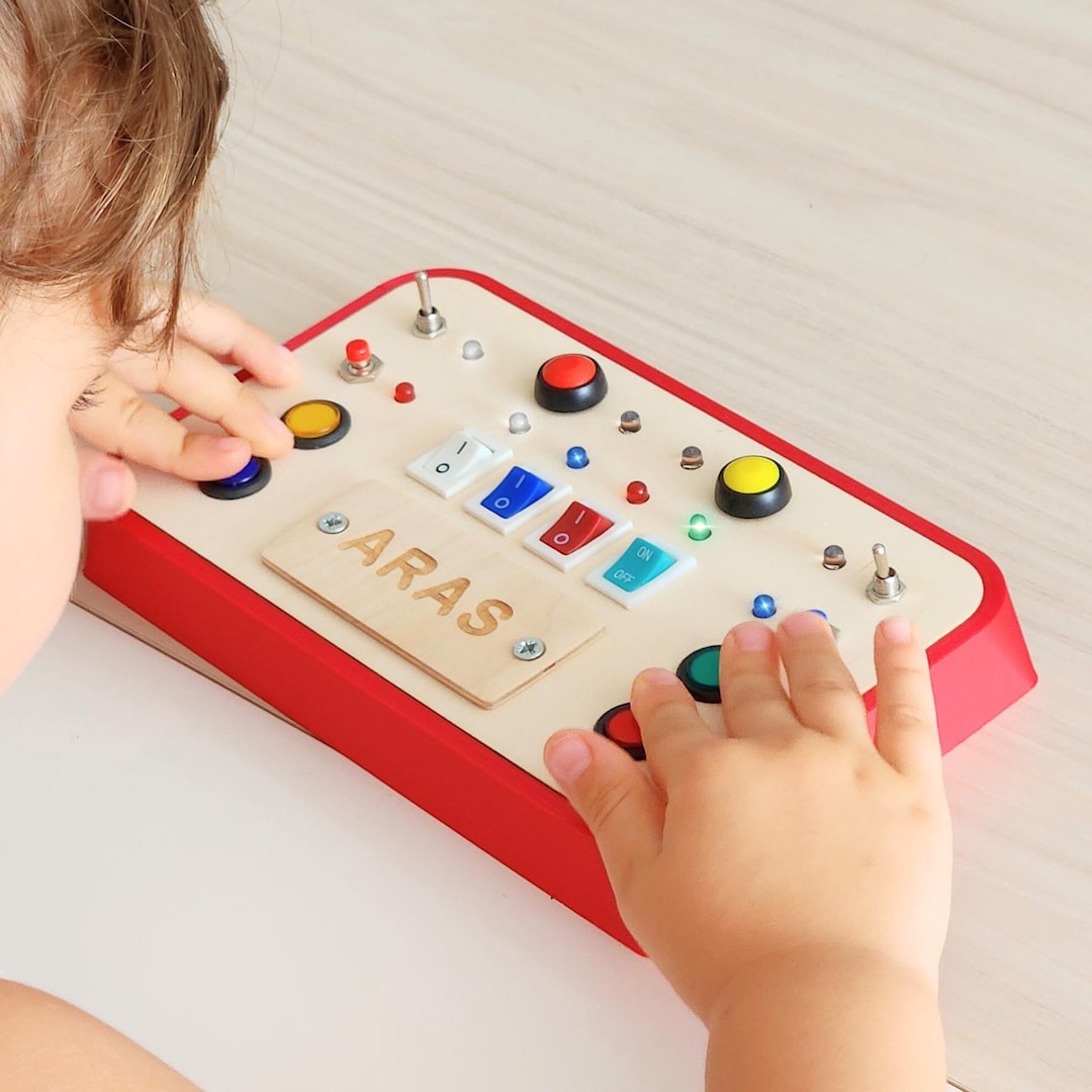 LED Light up Busy Board, Montessori Toddler Toy - Etsy