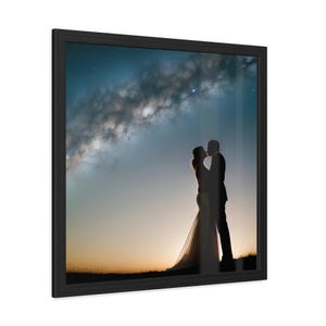 Romantic Couple Kissing With Galaxy Nebula on the Backdrop, Framed ...