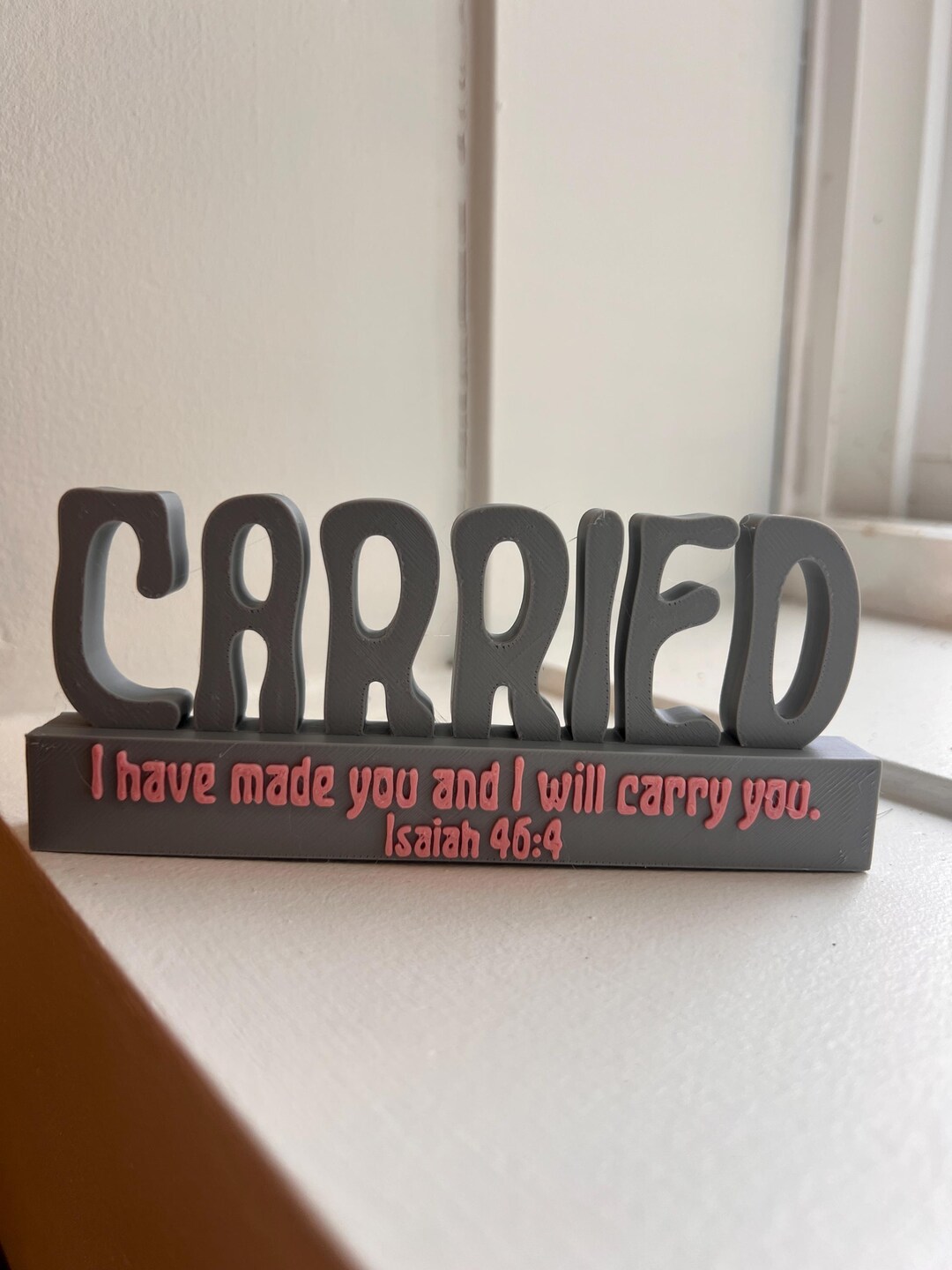 CARRIED Bible Verse Sign - Etsy