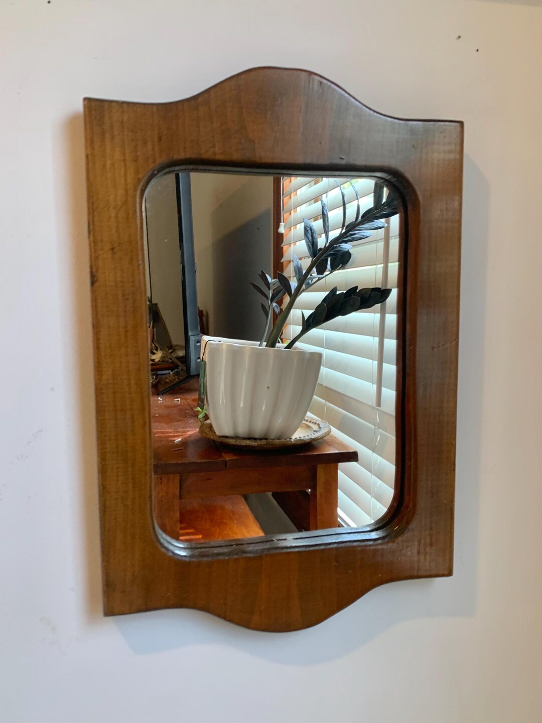 Vintage Wood Wall Mirror 17” L X 11”W - Etsy