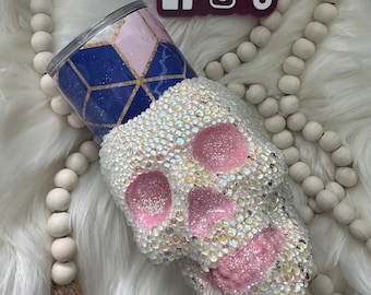 3D Rhinestone Skull Tumbler - Etsy