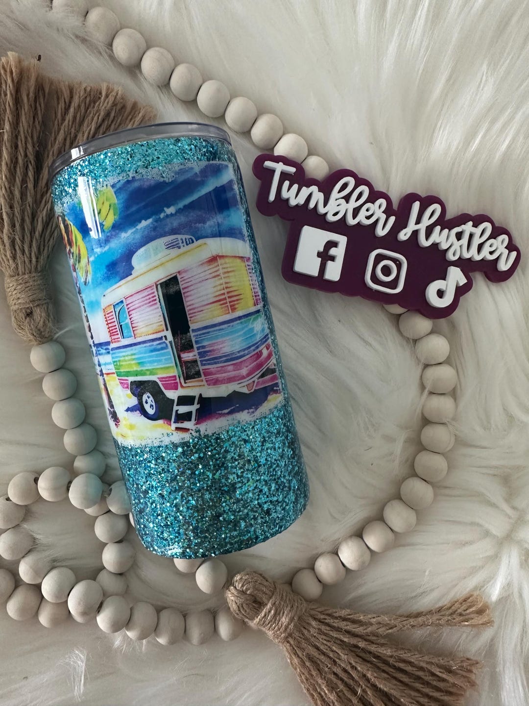 Beachin’ and Rvin’ Glitter Tumbler - Etsy