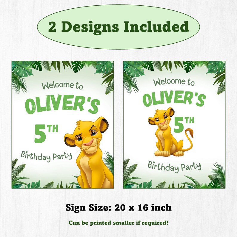 Lion King Welcome Sign | Simba Welcome Sign | Lion King Jungle Birthday ...
