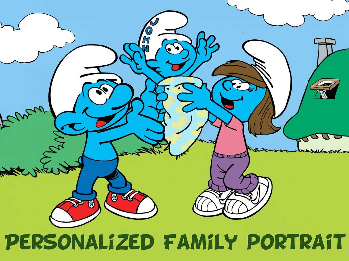 Smurfs Personalized Portrait | Personalized Smurfs Portrait | Smurfs ...