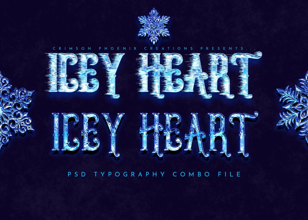 Icey Heart Photoshop Style DUO for Text and Graphics - Etsy