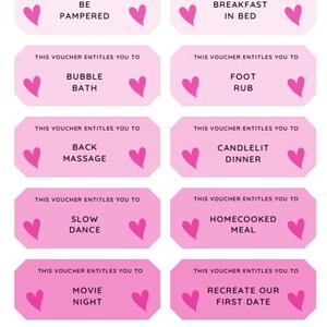 Romantic Printable Valentine’s Day Love Coupons | Editable Digital Gift ...