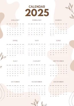 2025 Digital Calendar Minimalist Planner Template Printable Monthly ...