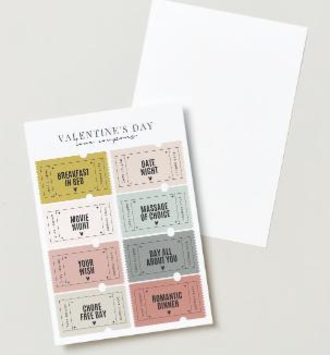 Romantic Printable Valentines Day Love Coupons Editable Digital Gift ...