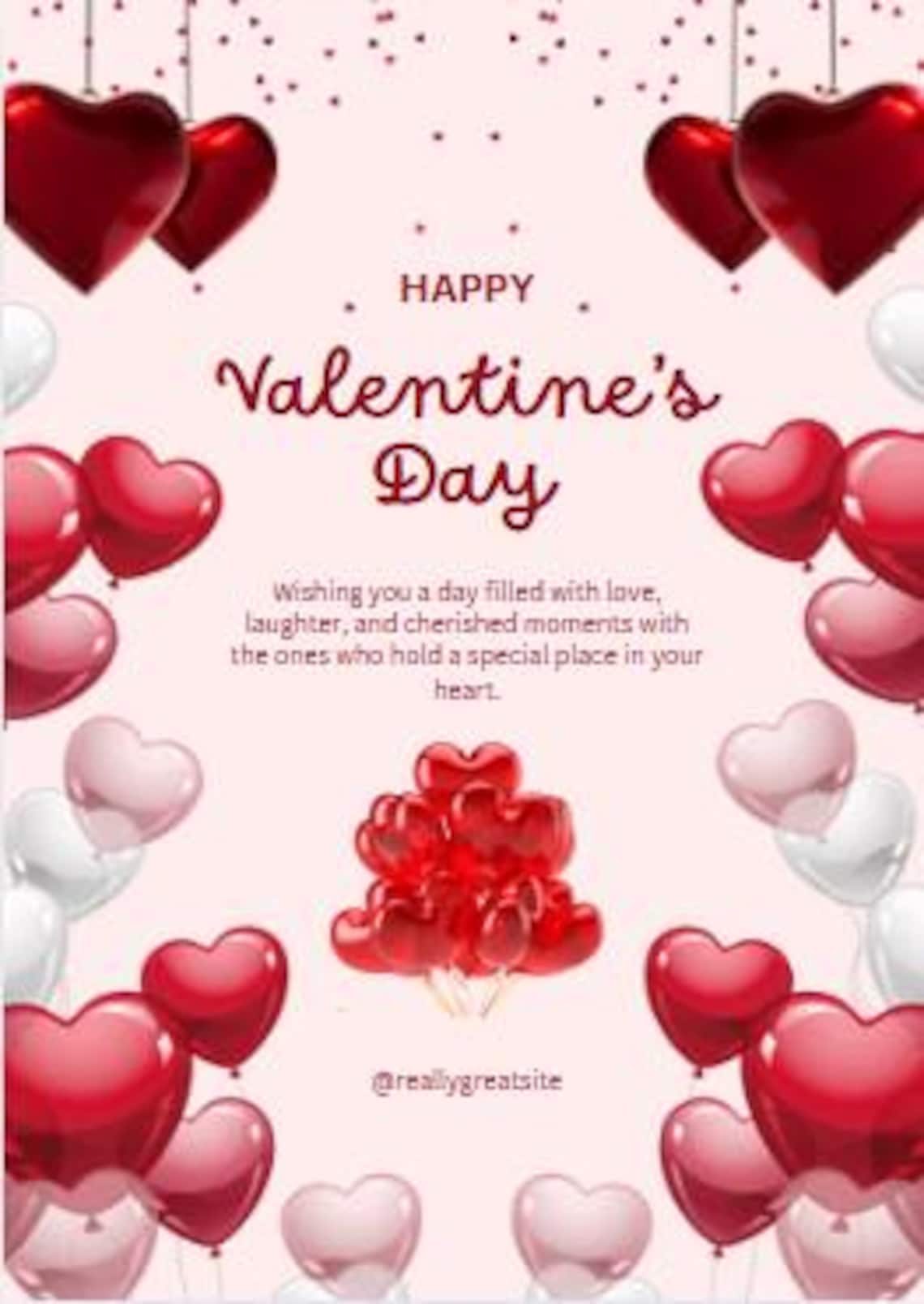 Valentine's Day Card Template Printable DIY Valentine's Cards Editable ...