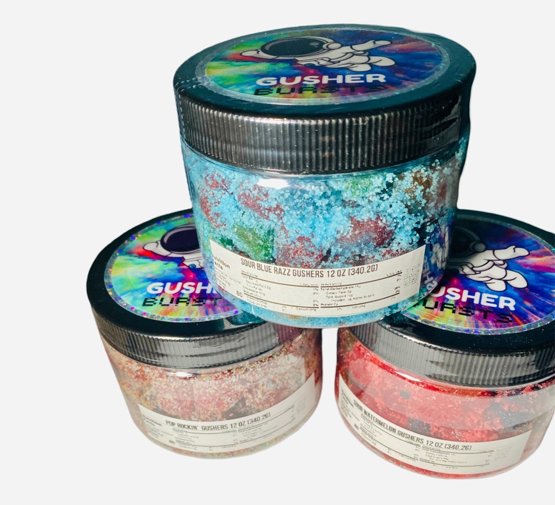 Gushers Bursts Candy: Sour, Blue Razz, Cotton Candy Flavors - Etsy