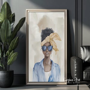 Black Auntie Art Print: Modern Woman Portrait (digital Download) - Etsy