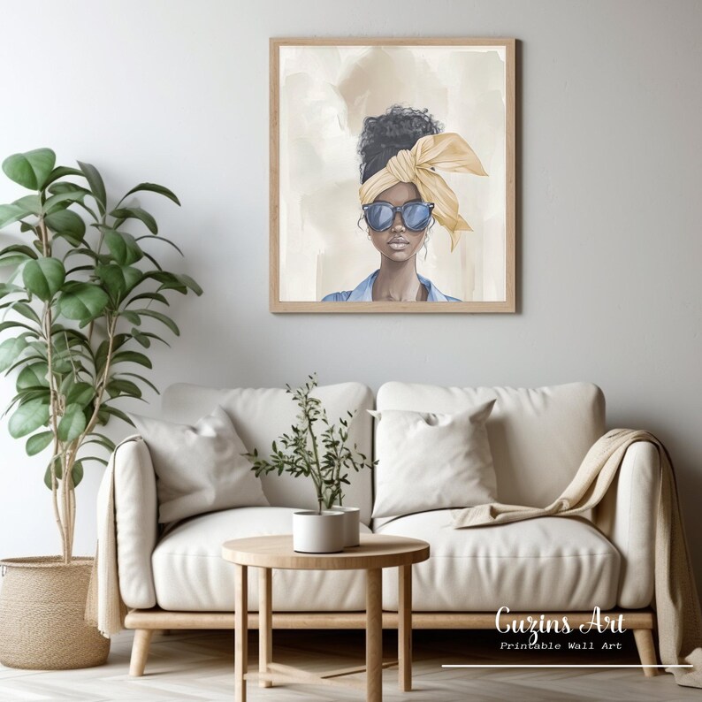 Black Auntie Art Print: Modern Woman Portrait (digital Download) - Etsy