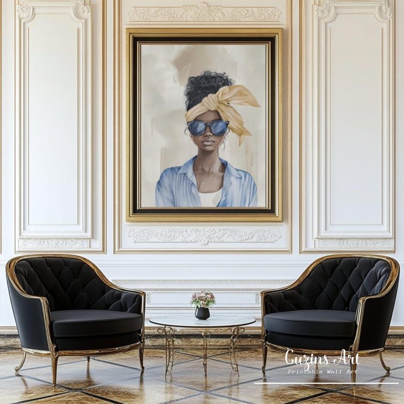Black Auntie Art Print: Modern Woman Portrait (digital Download) - Etsy
