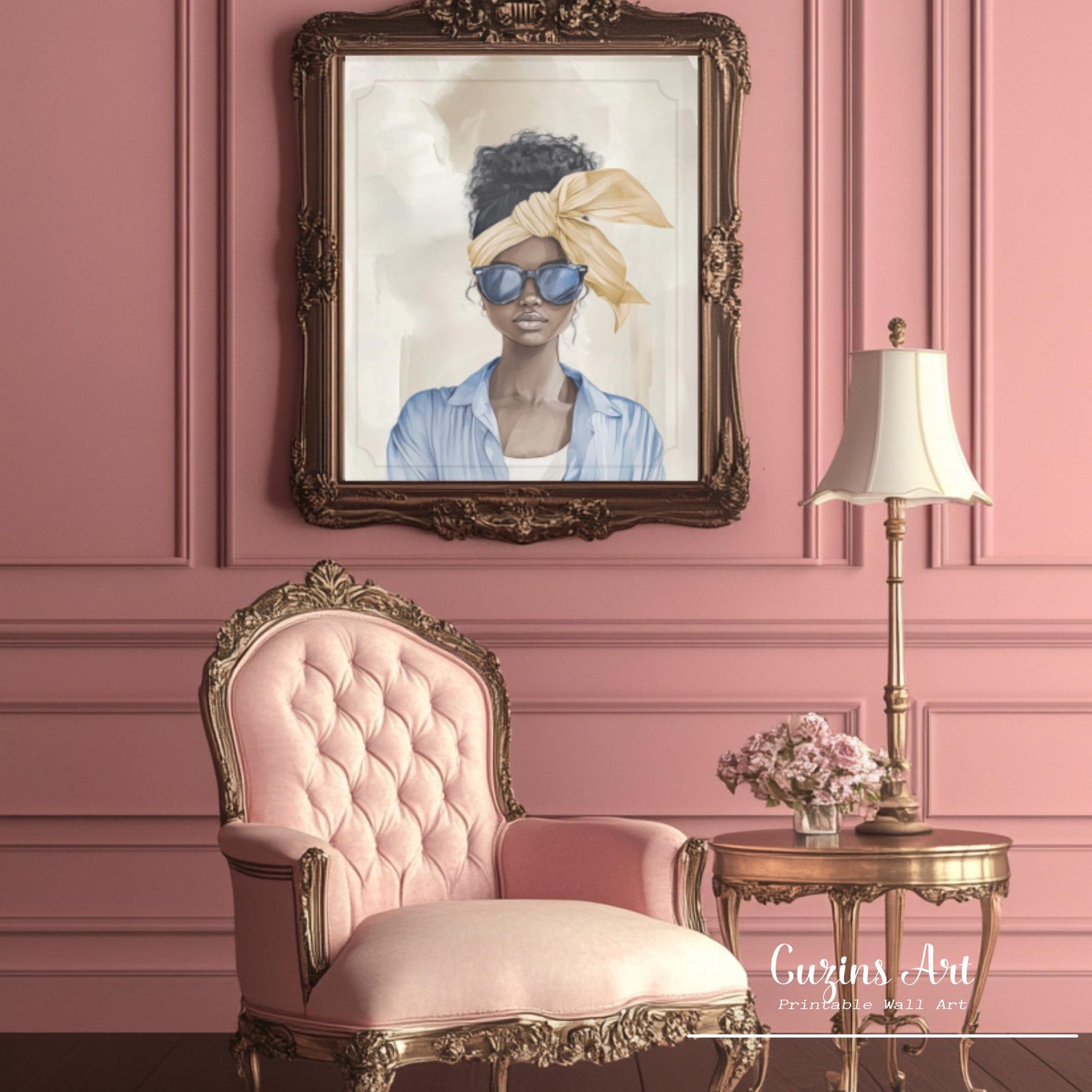 Black Auntie Art Print: Modern Woman Portrait (digital Download) - Etsy